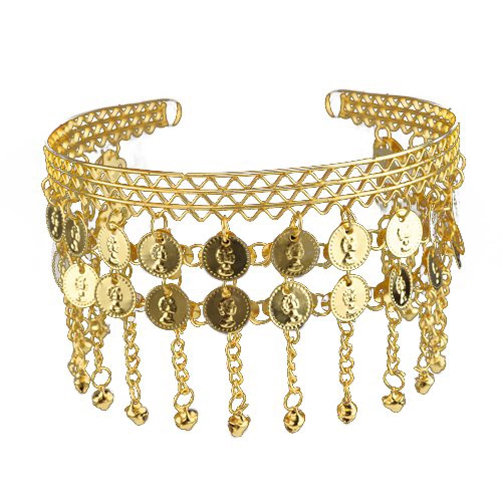 Toptie Belly Dance Tribal Coins Headband, Gypsy Jewelry-Gold - Walmart.com