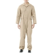 Toptie Men's Long Sleeve Coverall, Snap and Zip-Front, Regular Size ...