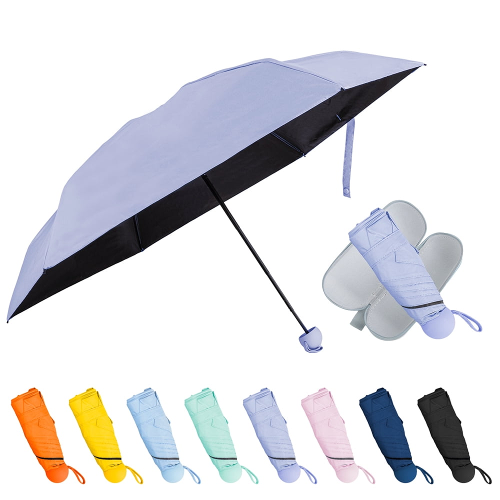 Toptie Compact Mini Umbrella for Purse, Small Sun & Rain Umbrellas with ...
