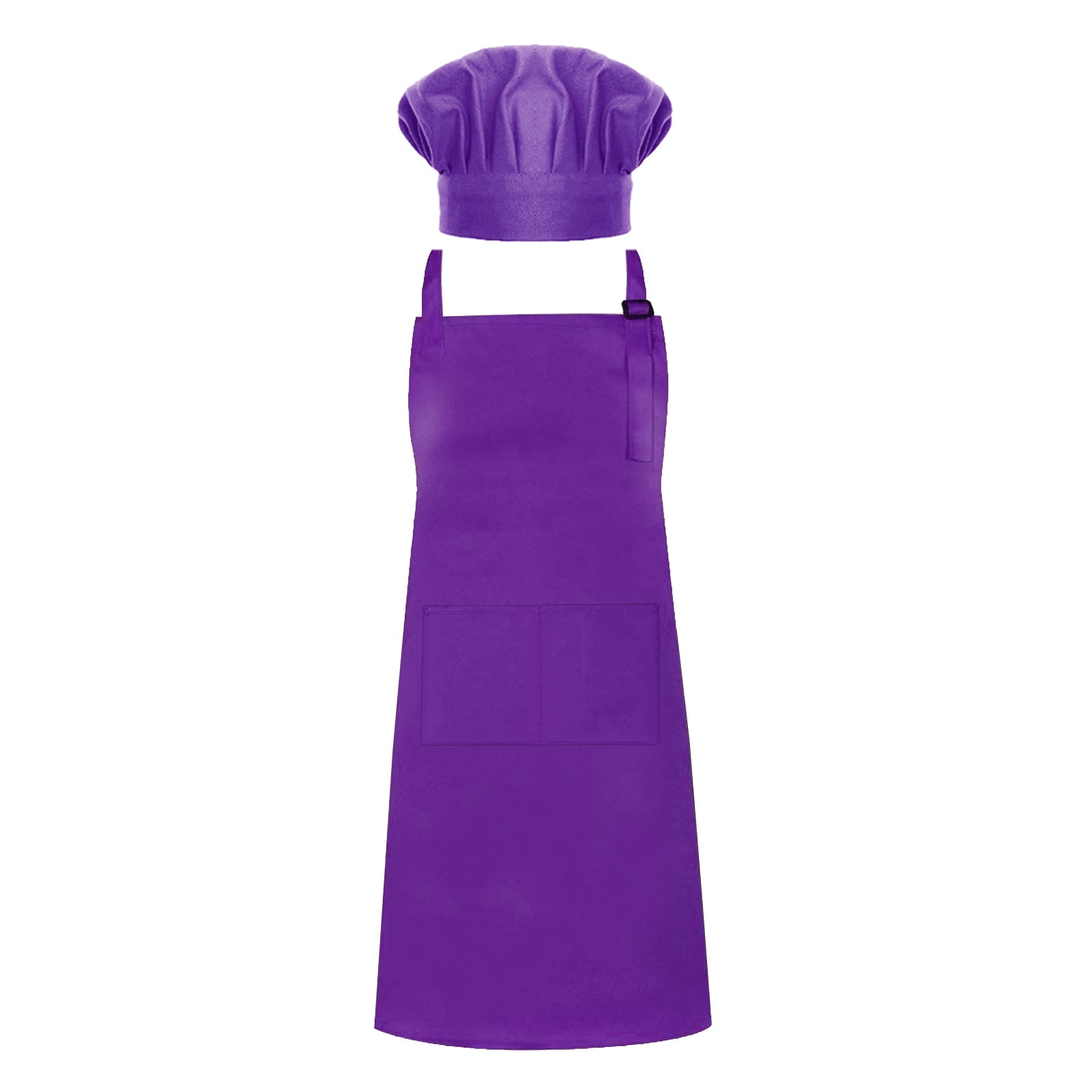 Toptie Cotton Canvas Adjustable Apron Chef Hat Set for Men and Women ...