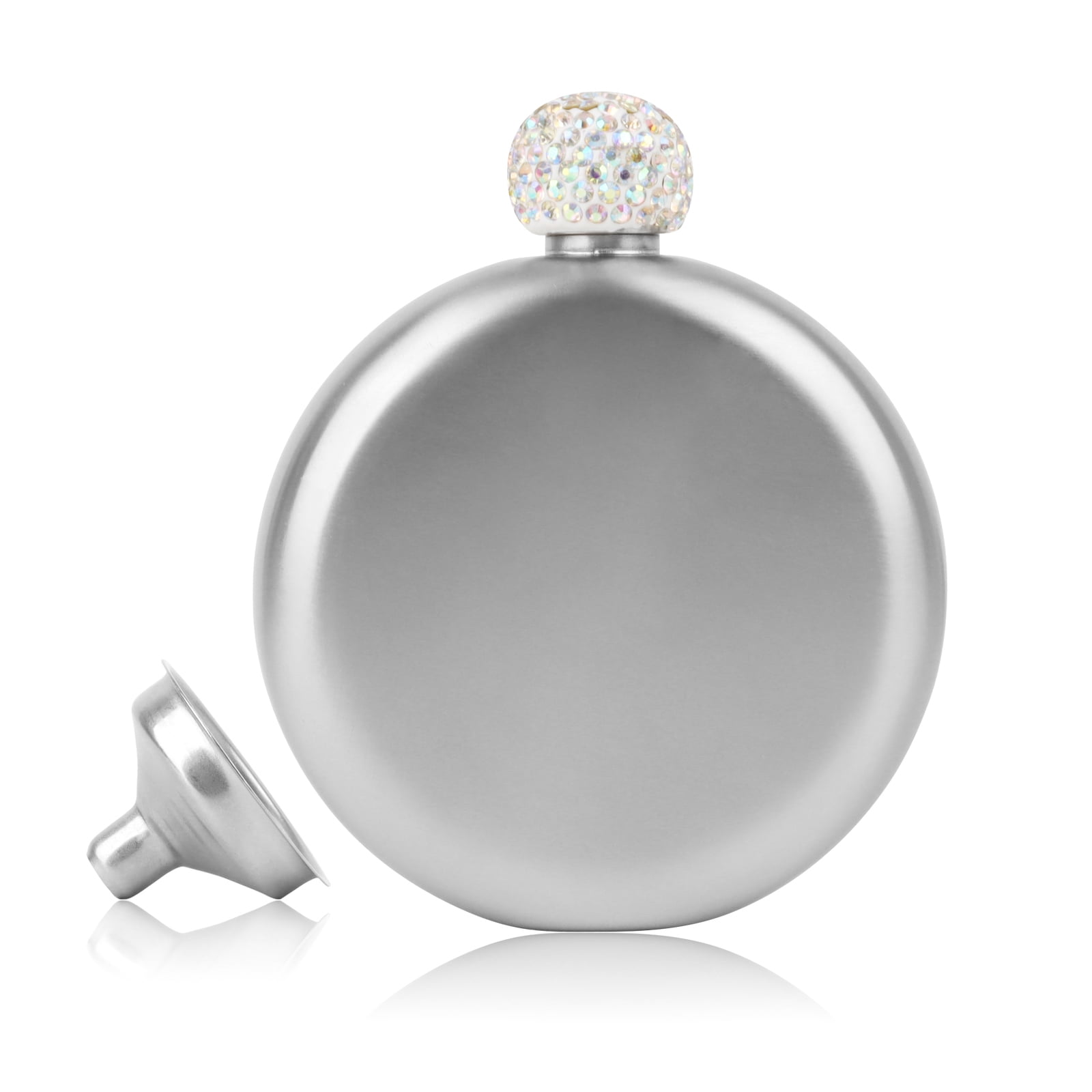 Toptie Drinking Flask for women, 5OZ Silver Stainless Steel Hidden ...
