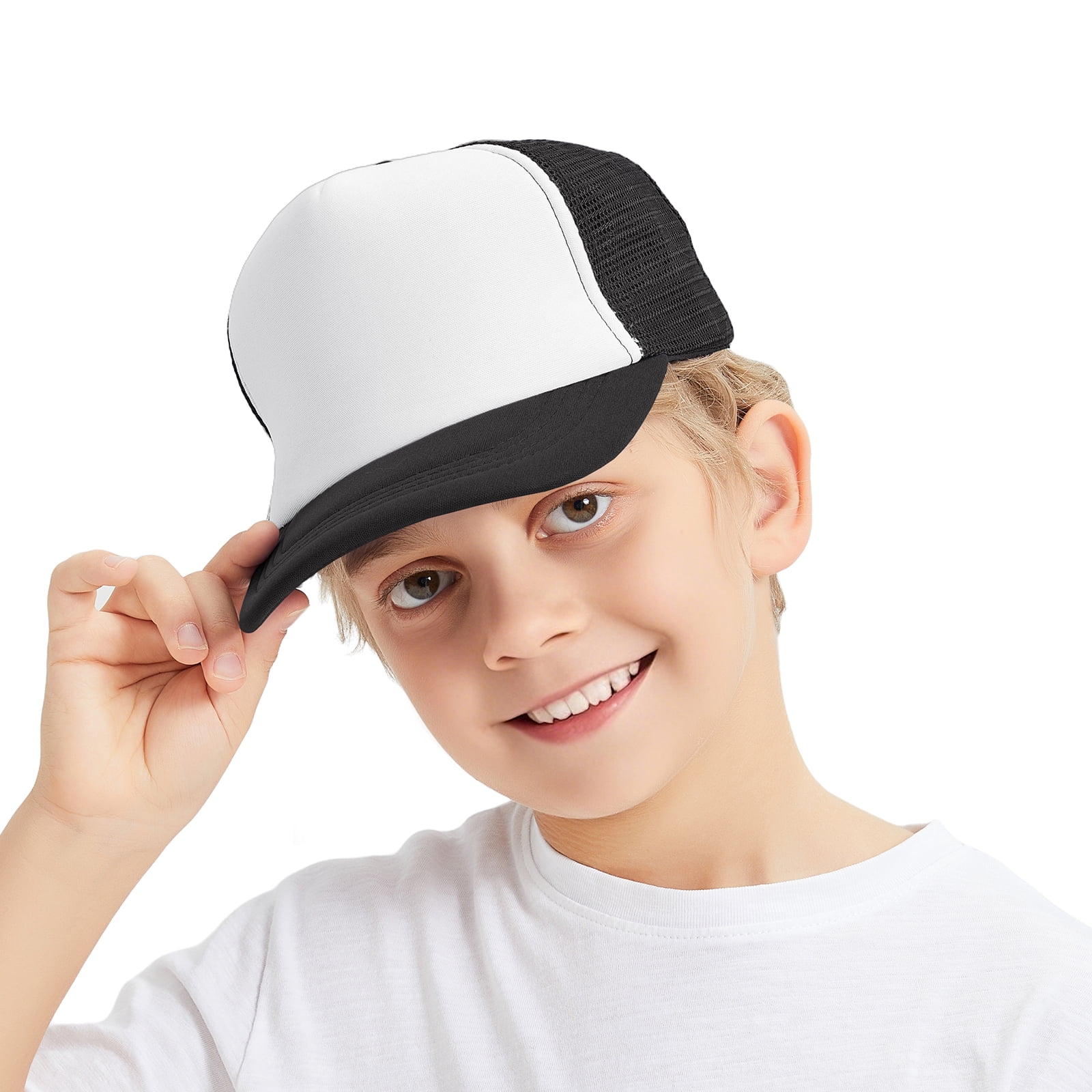 TOPTIE Kids 5 Panel Trucker Cap Mesh Snapback Hat Foam Front for Boys ...