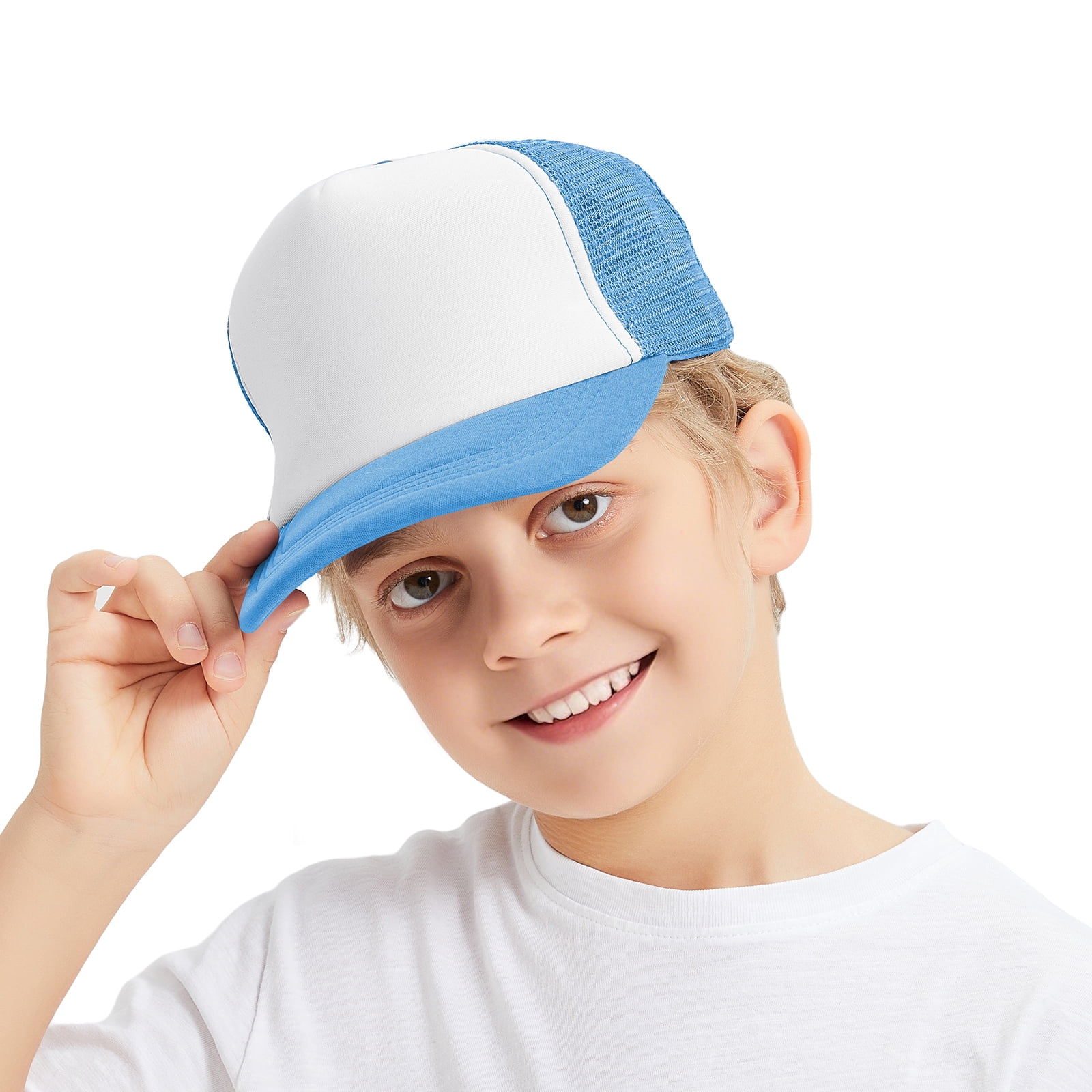 TOPTIE Kids 5 Panel Trucker Cap Mesh Snapback Hat Foam Front for Boys ...