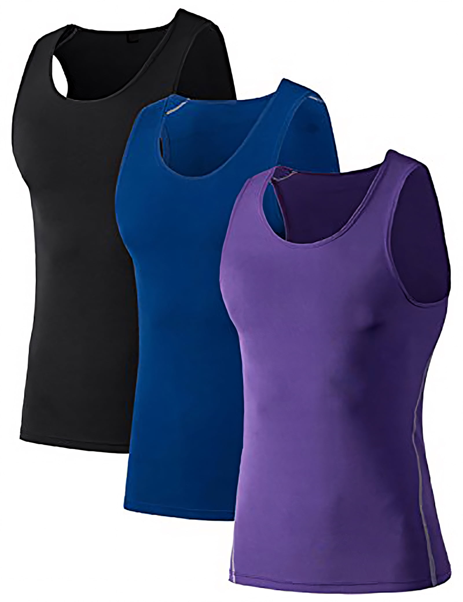 Toptie Men's 3 Pack Under Base Layer Sport Tank Top, Compression Shirt ...