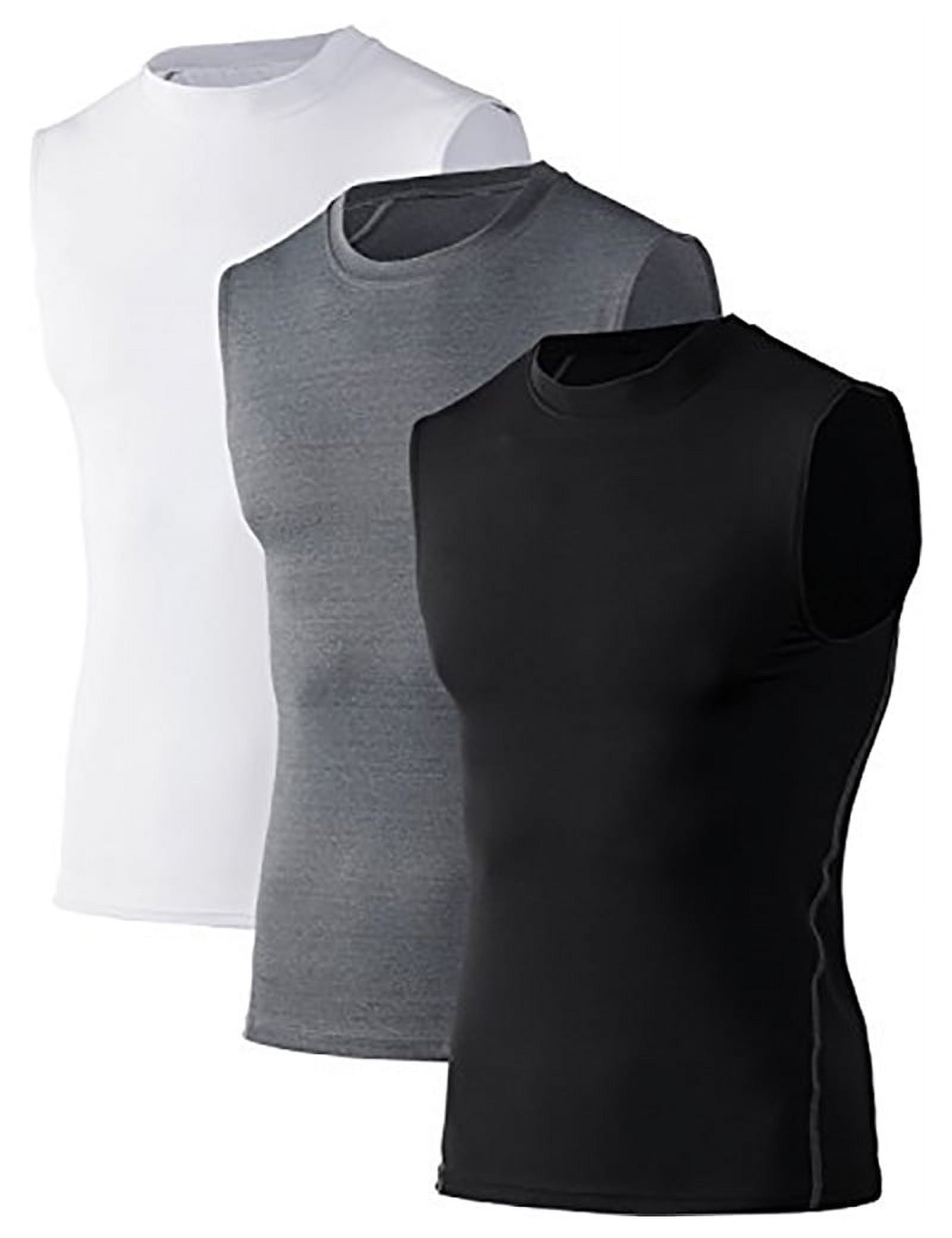 Toptie Men's 3 Pack Workout Tank Top, Compression Shirts Sleeveless ...