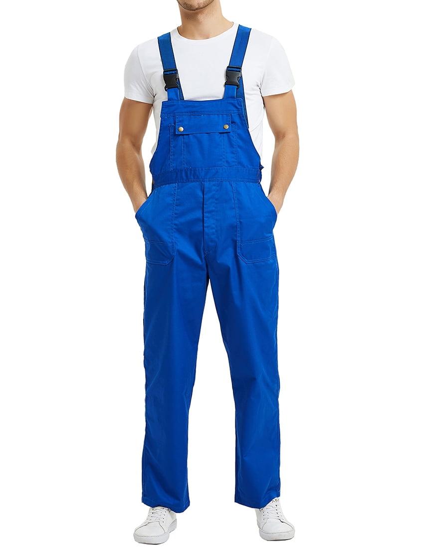Toptie Men's Blue Bib Overall Mid-weight Coverall Big and Tall with ...