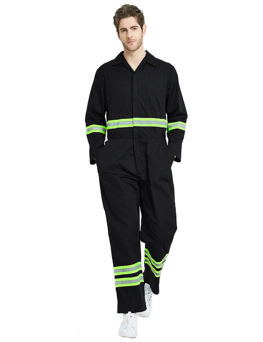 Toptie Men's Classic Work High Visibility Coverall with Reflective Trim ...