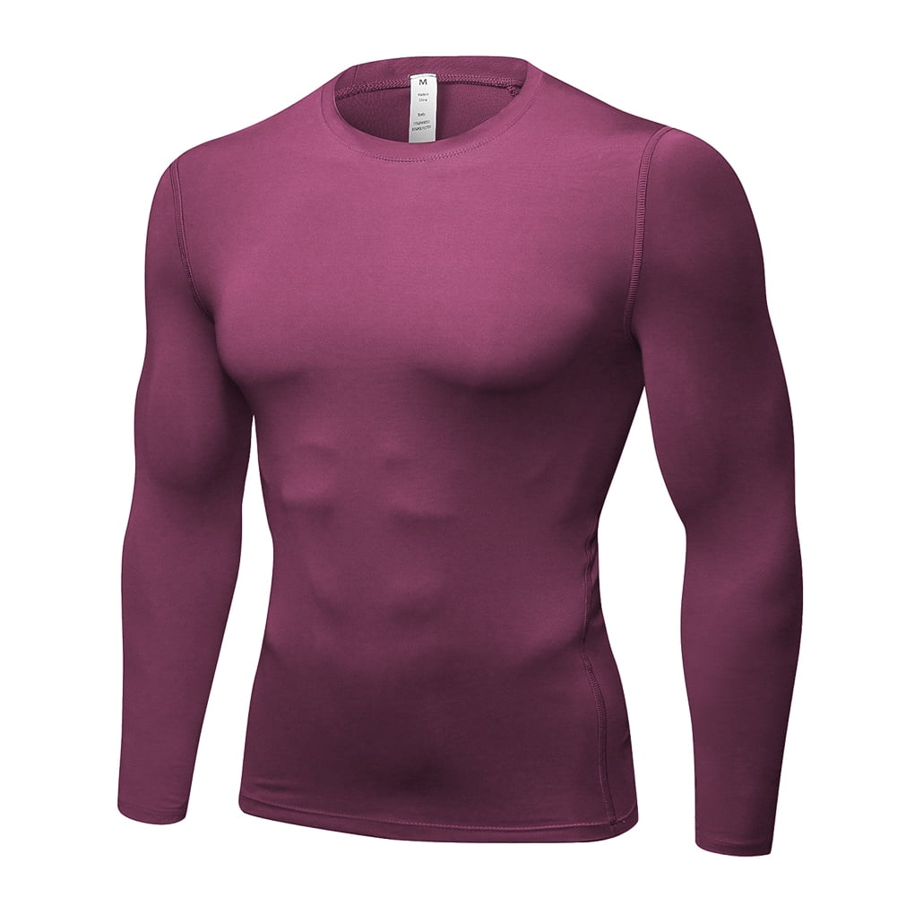 Toptie Men\'s Long Sleeve Compression Shirt, Athletic Workout Base ...
