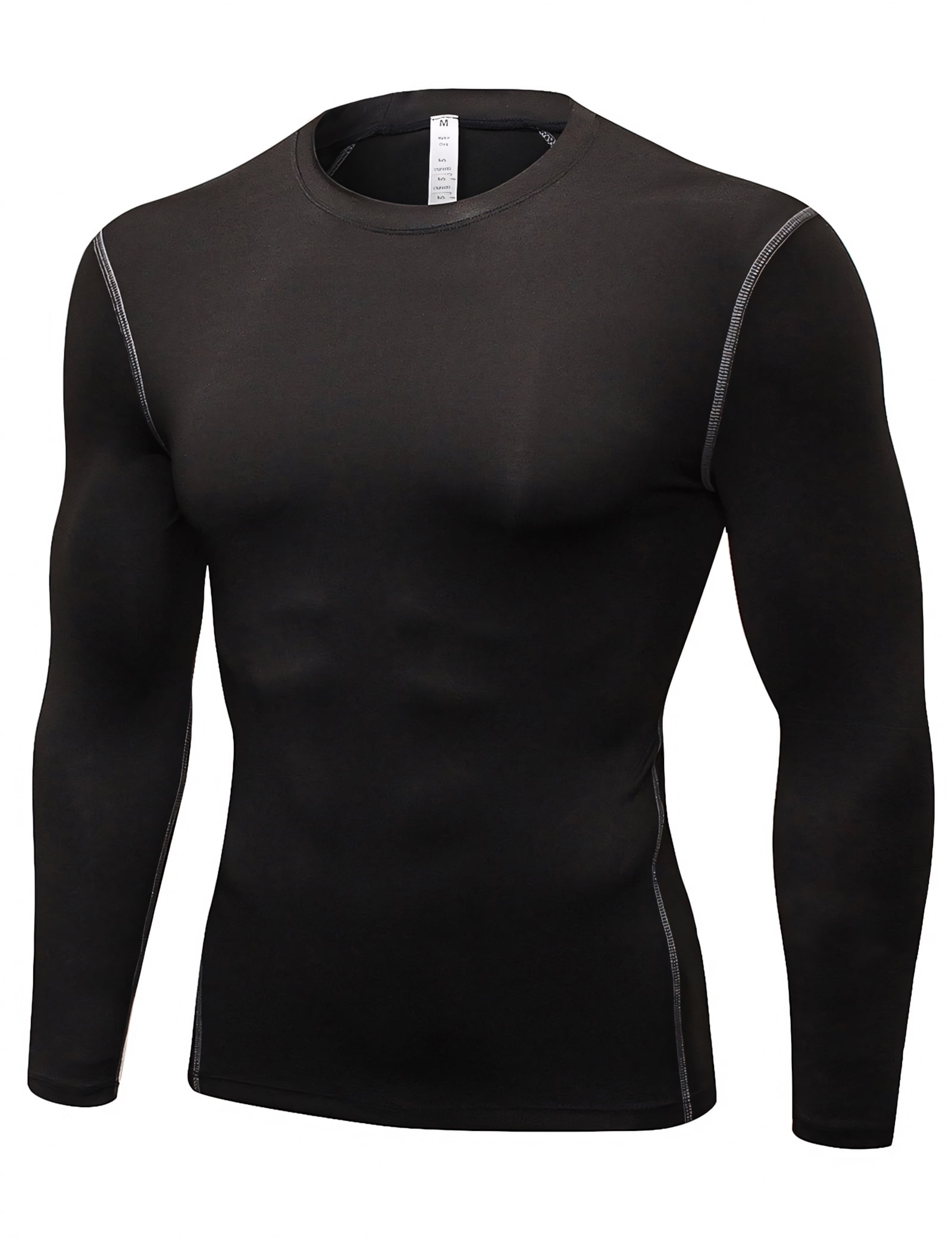 Toptie Men's Long Sleeve Compression Shirt, Athletic Workout Base Layer ...