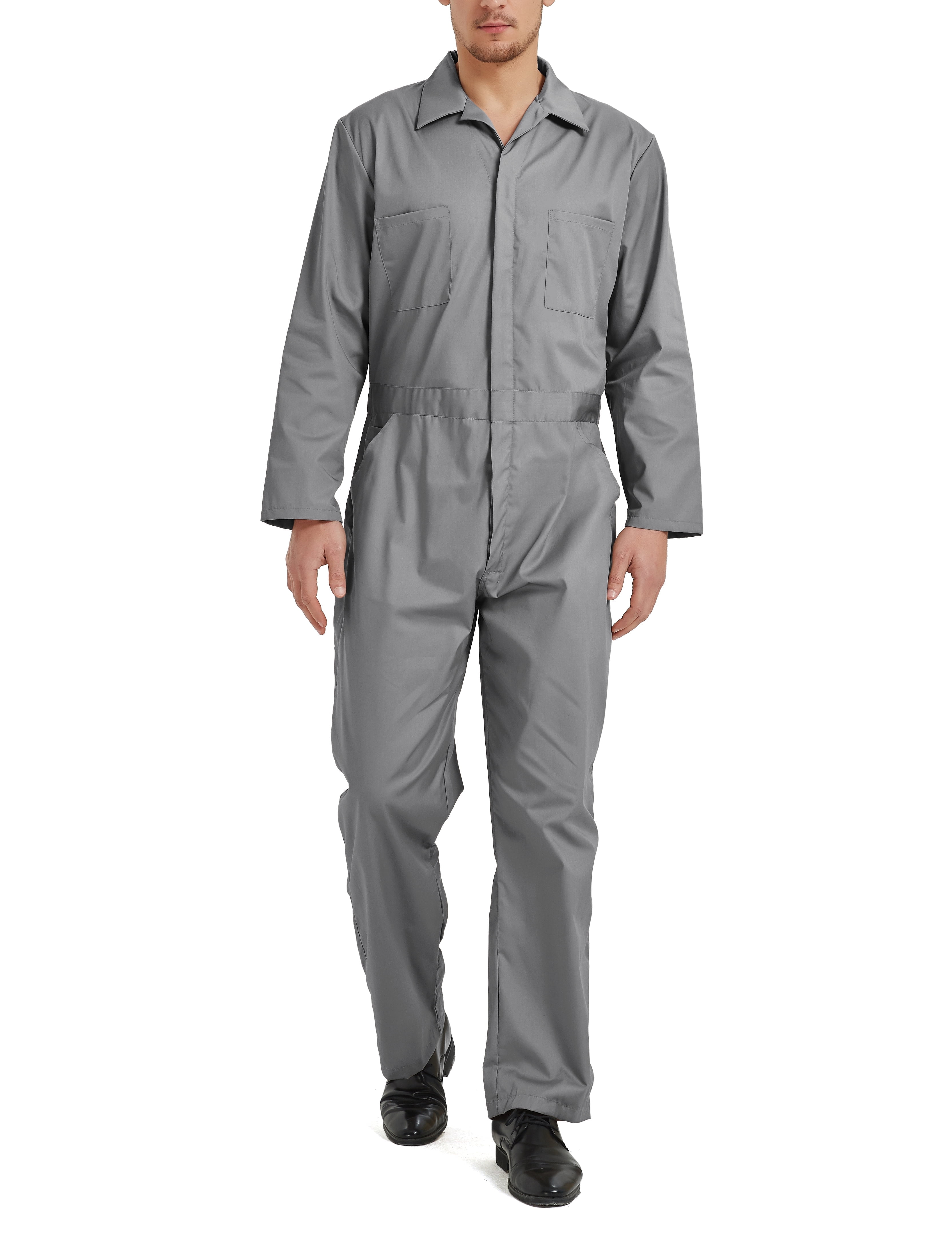 Toptie Men's Long Sleeve Lightweight Gray Coverall, Zip Front, Spacious ...