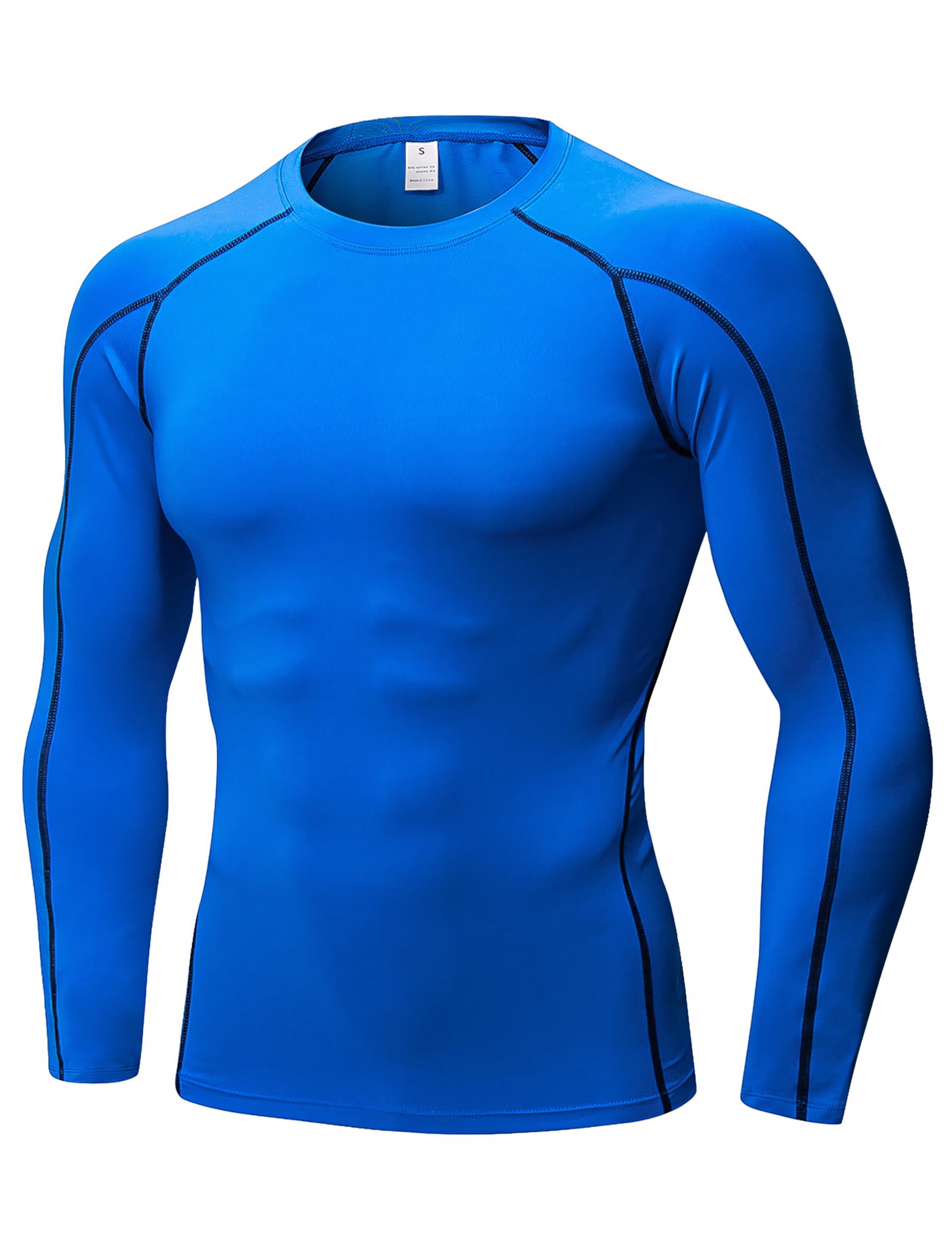 Toptie Men's Long Sleeve Fitted Compression Shirt, Cool Dry Base Layer ...
