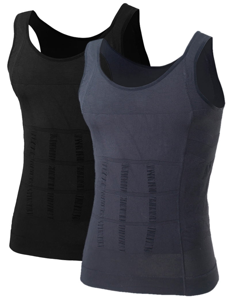 Toptie Men's Slimming Body Shaper Compression Shirt, Shapewear ...