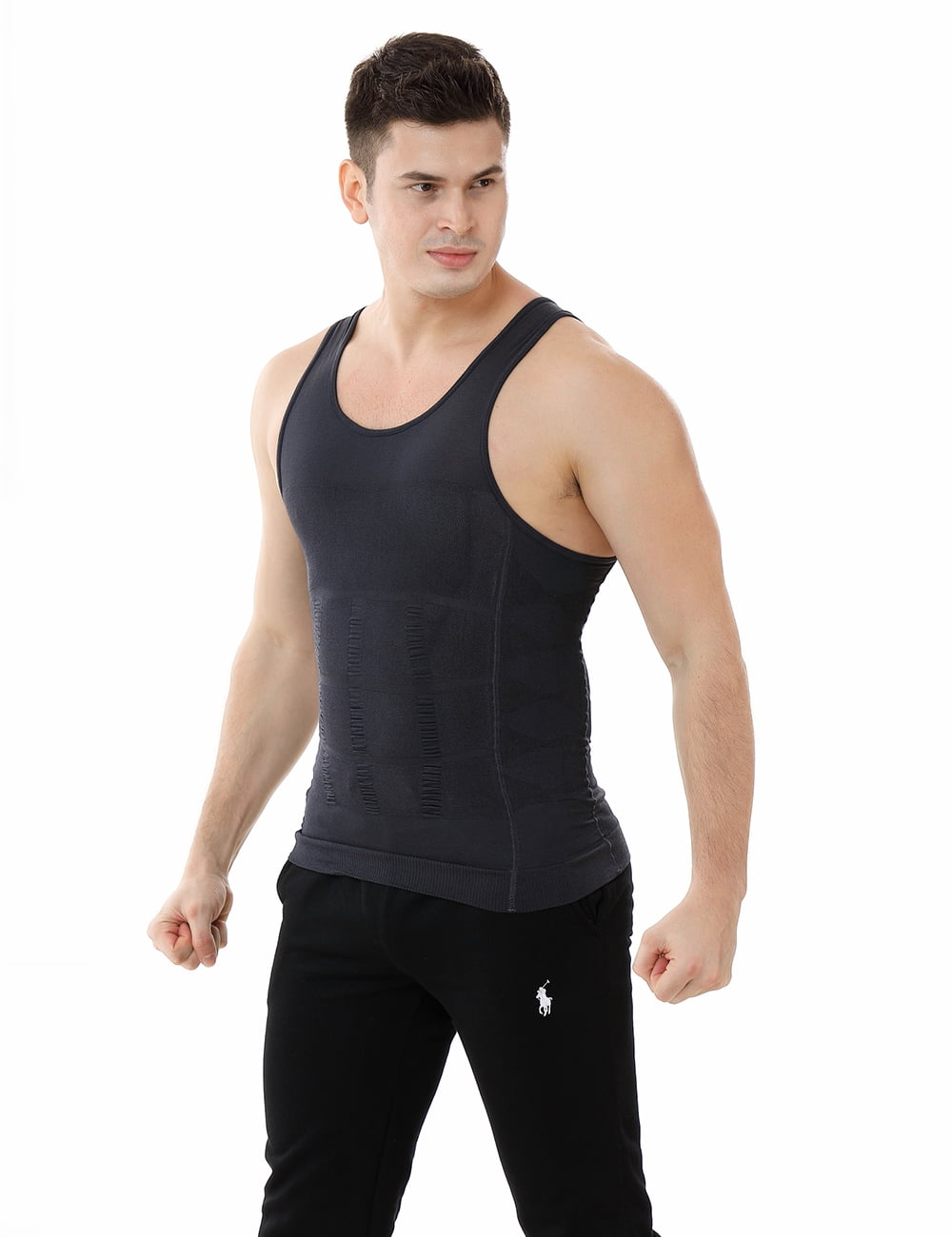 Toptie Men's Slimming Body Shaper Compression Shirt, Shapewear ...