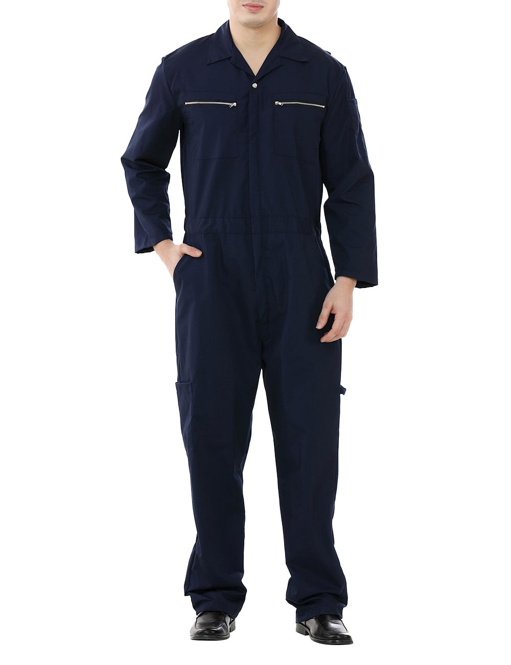Toptie Men's Twill Action Back Coveralls Zipper Coverall Regular-Navy ...