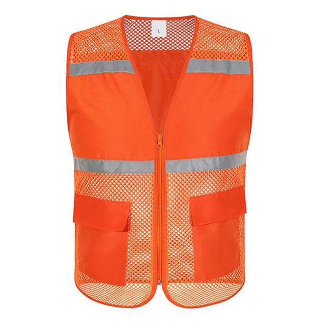 Toptie Mesh Safety Vest Zipper Team Volunteer Uniform Vest, Reflective ...