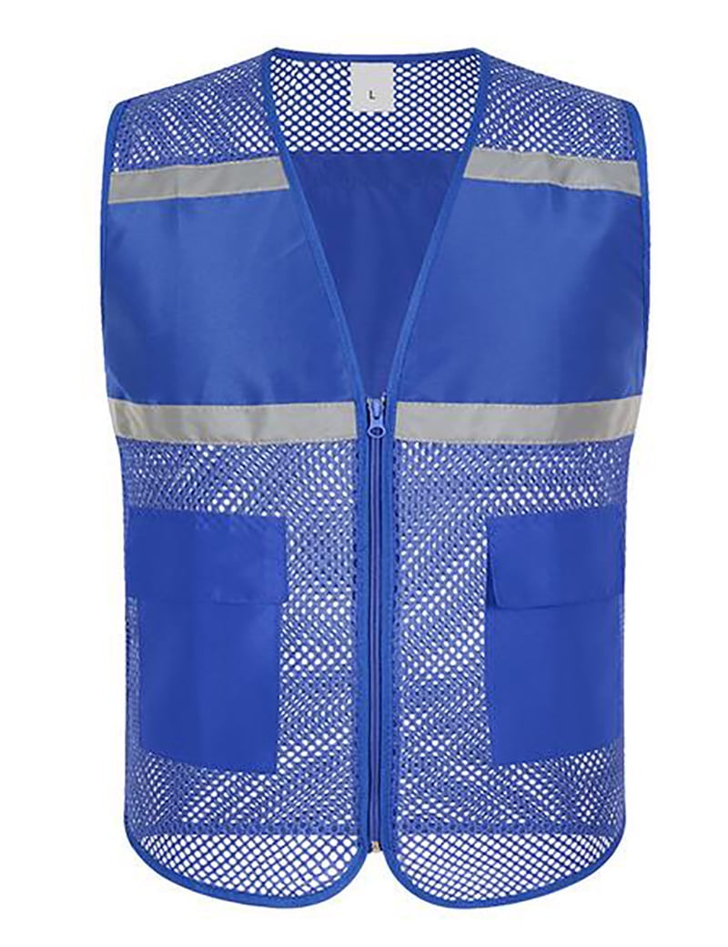Toptie Mesh Safety Vest Zipper Team Volunteer Uniform Vest, Reflective ...