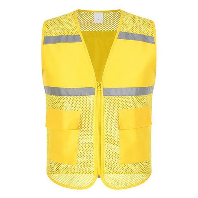 Toptie Mesh Safety Vest Zipper Team Volunteer Uniform Vest, Reflective ...