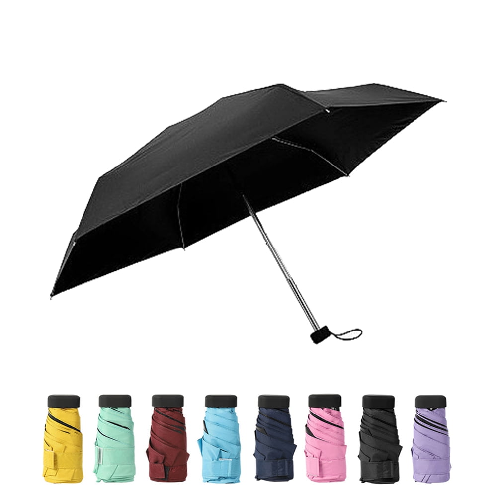 Toptie Mini Travel Umbrella, Compact Sun & Rain Umbrella with UV ...