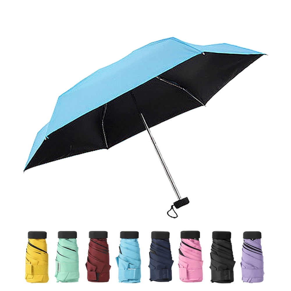Toptie Compact Travel Umbrella, UV Protection, Sun & Rain (Blue ...