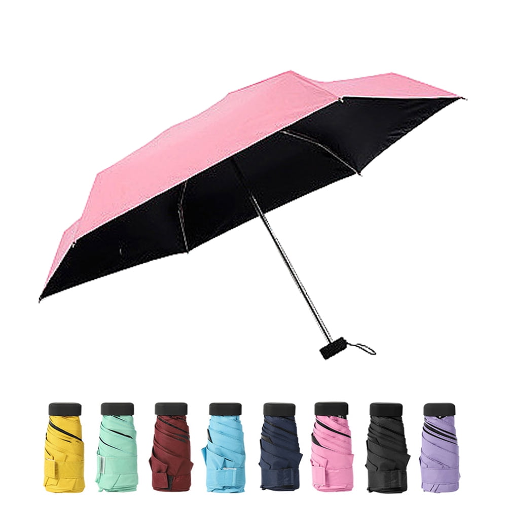 Toptie Mini Travel Umbrella, Compact Sun & Rain Umbrella with UV ...