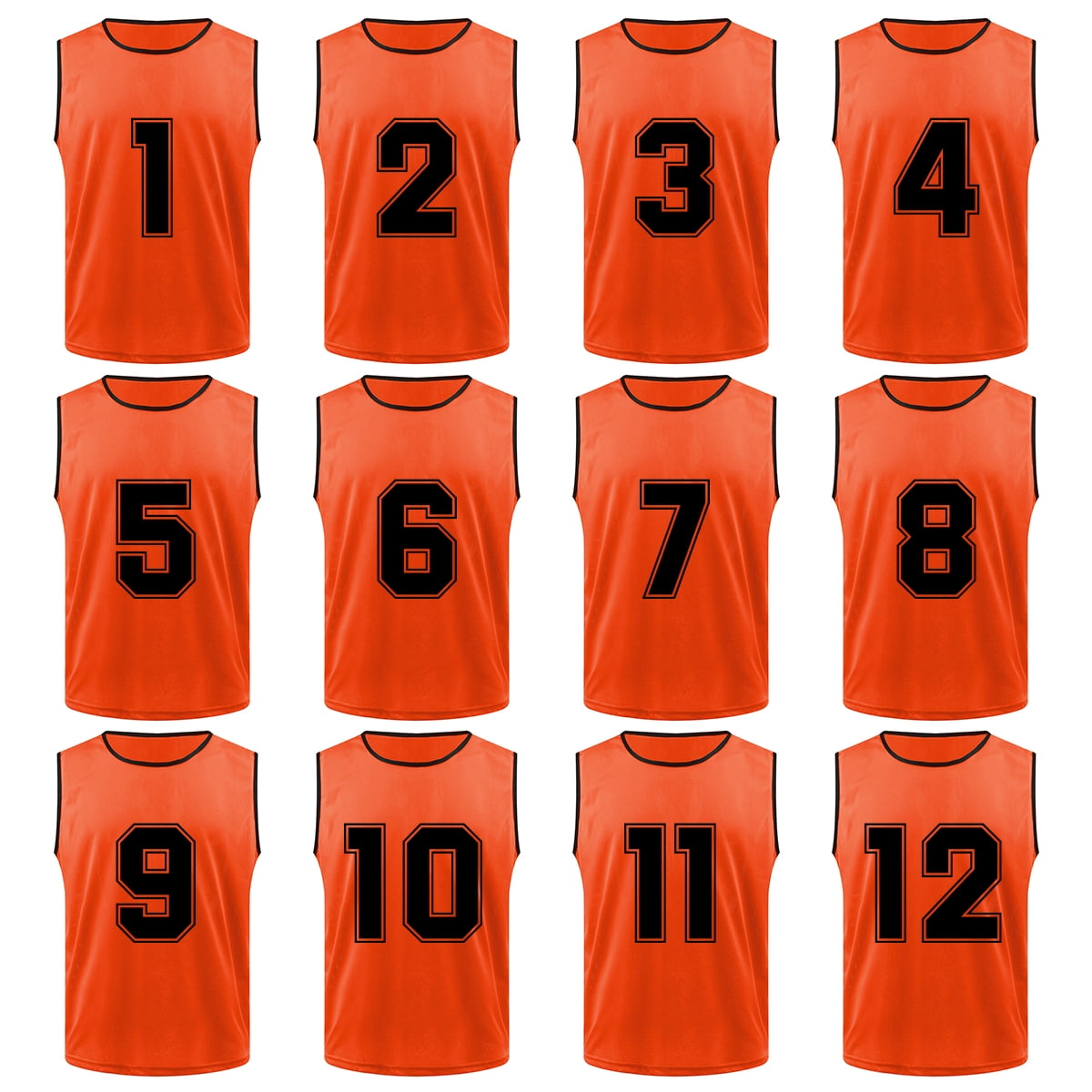 TOPTIE 12 Pack Numbered Scrimmage Team Practice Pinnies Mesh Jerseys ...