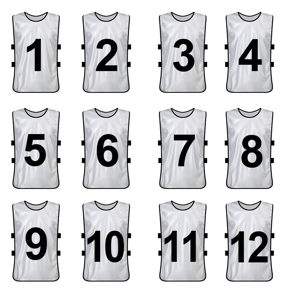 Toptie Sets of 12 Numbered Training Vest (#1-12), Soccer Pinnies ...