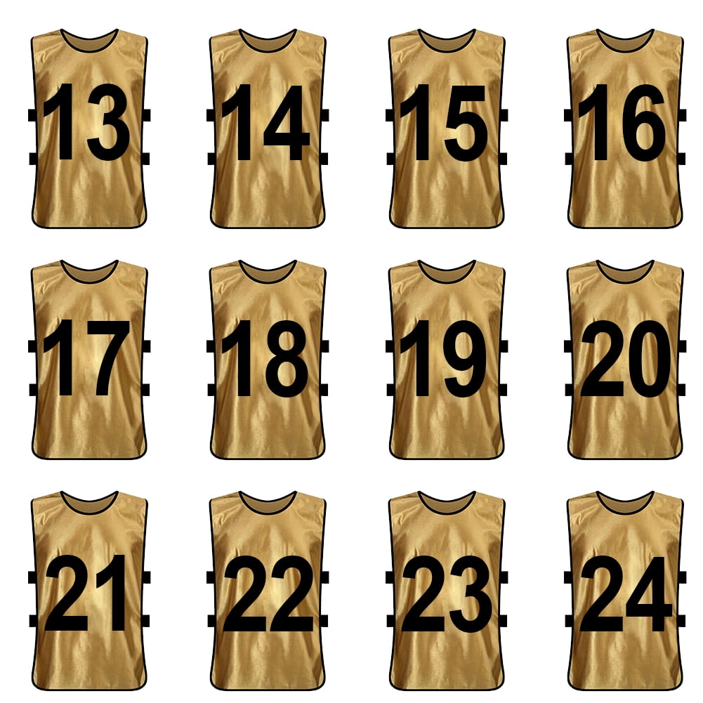 Toptie Sets of 12 Numbered Training Vest (#13-24), Soccer Pinnies ...
