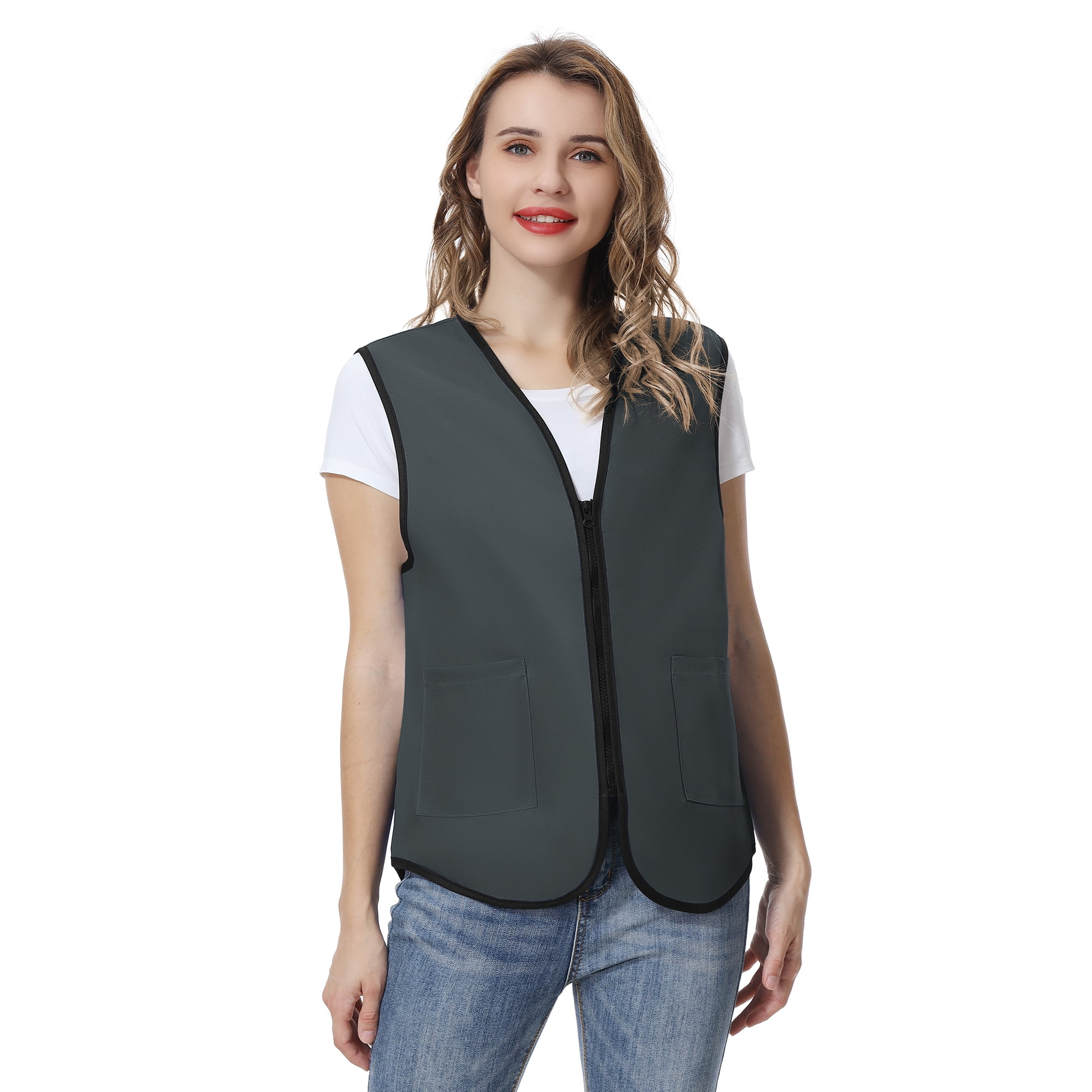 Toptie Supermarket Uniform Vest Zipper Volunteers Event Vest Unisex ...