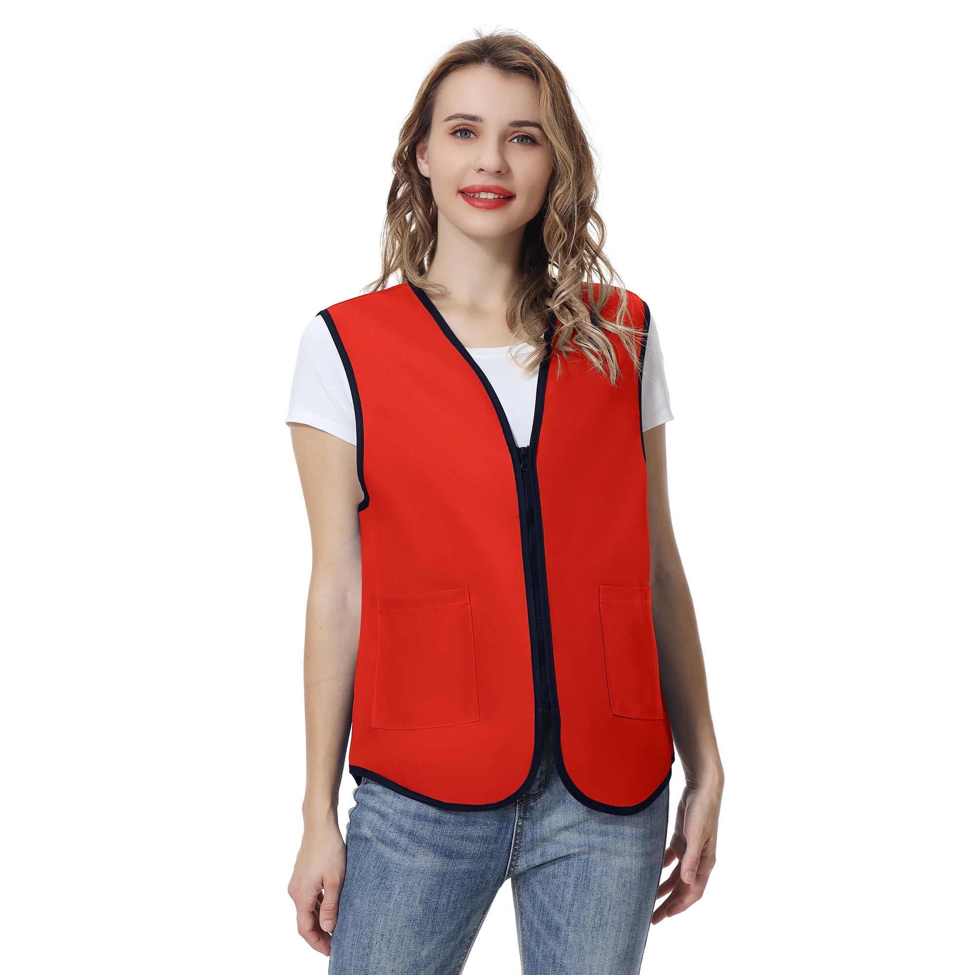 Toptie Supermarket Uniform Vest Zipper Volunteers Event Vest Unisex ...