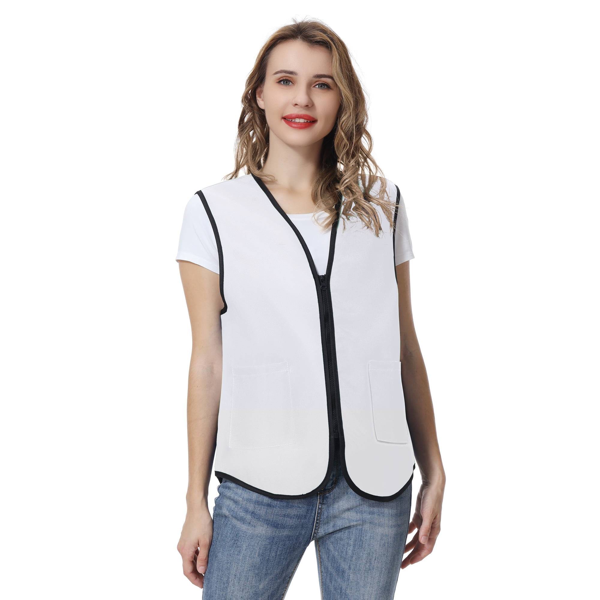 Toptie Supermarket Uniform Vest Zipper Volunteers Event Vest Unisex ...