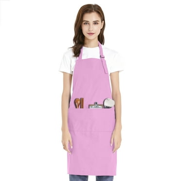 Opromo Durable Cotton Canvas Kids Aprons with Pocket, String Adjustable, 23" x 17"-Hot Pink-1 ...