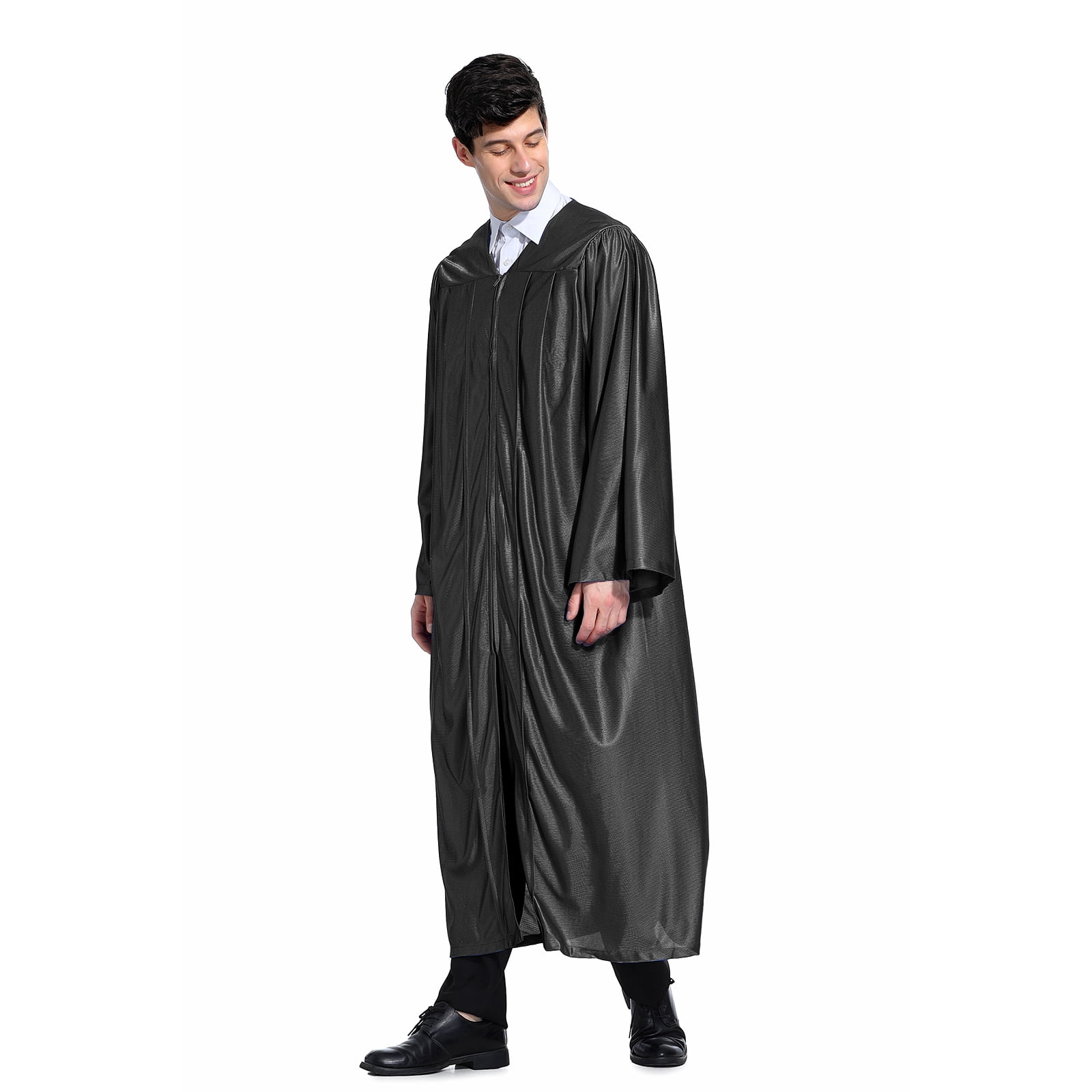 Toptie Unisex Premium Matte Graduation Gown Choir Robes Only-Black-39 ...