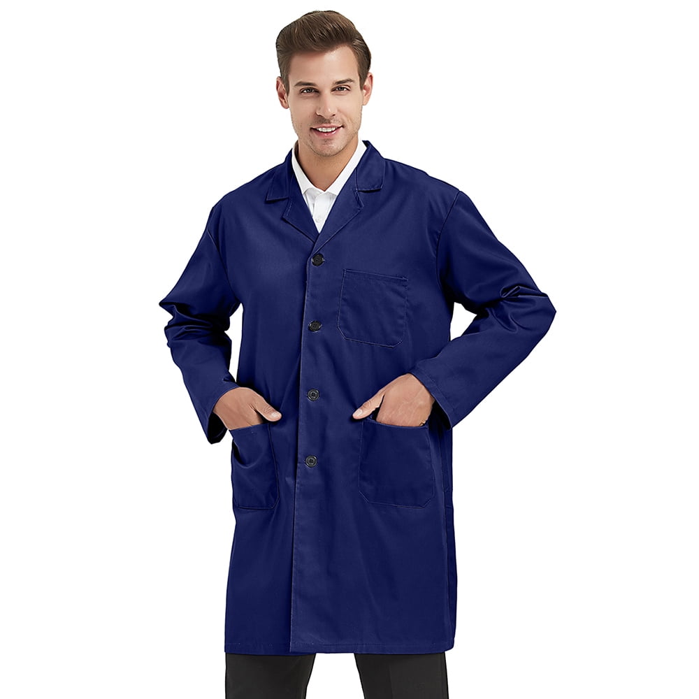 Toptie Unisex Scrubs Lab Coat Professional Doctor Uniform Workwear Long ...