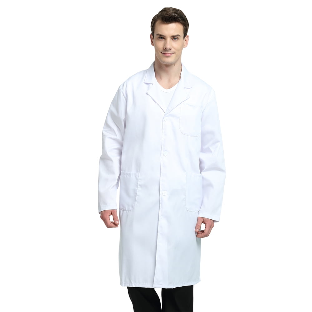 Toptie Unisex White Lab Coat Doctor Nurse Uniform Workwear-White-M ...