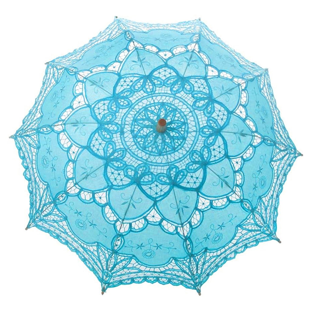 Toptie Vintage Light Blue Lace Parasol, Wedding Bridal Umbrella ...