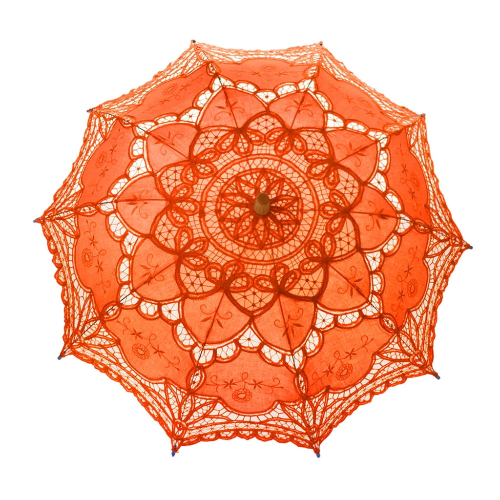 Toptie Vintage Orange Lace Parasol, Wedding Bridal Umbrella, Photograph ...