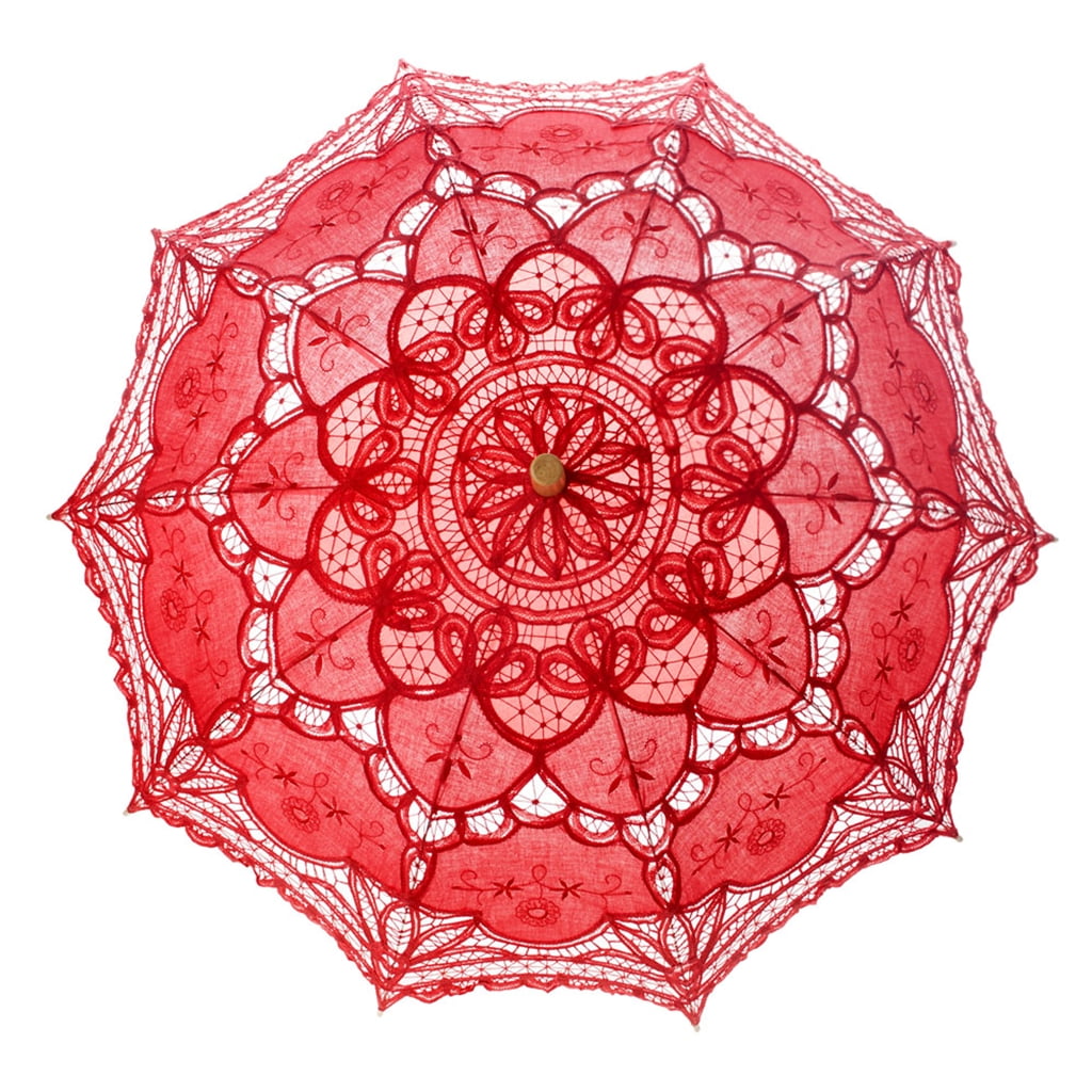 Toptie Vintage Red Lace Parasol, Wedding Bridal Umbrella, Photograph ...