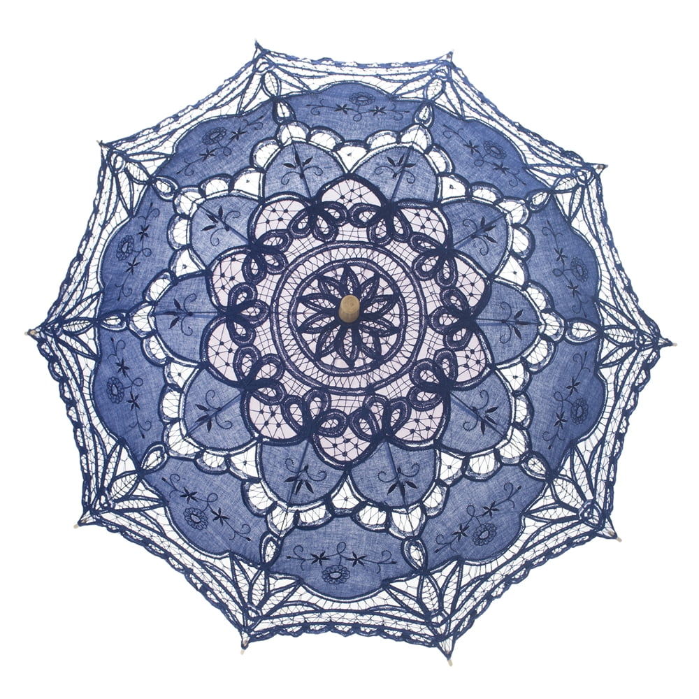 Toptie Vintage Royal Blue Lace Parasol, Wedding Bridal Umbrella ...