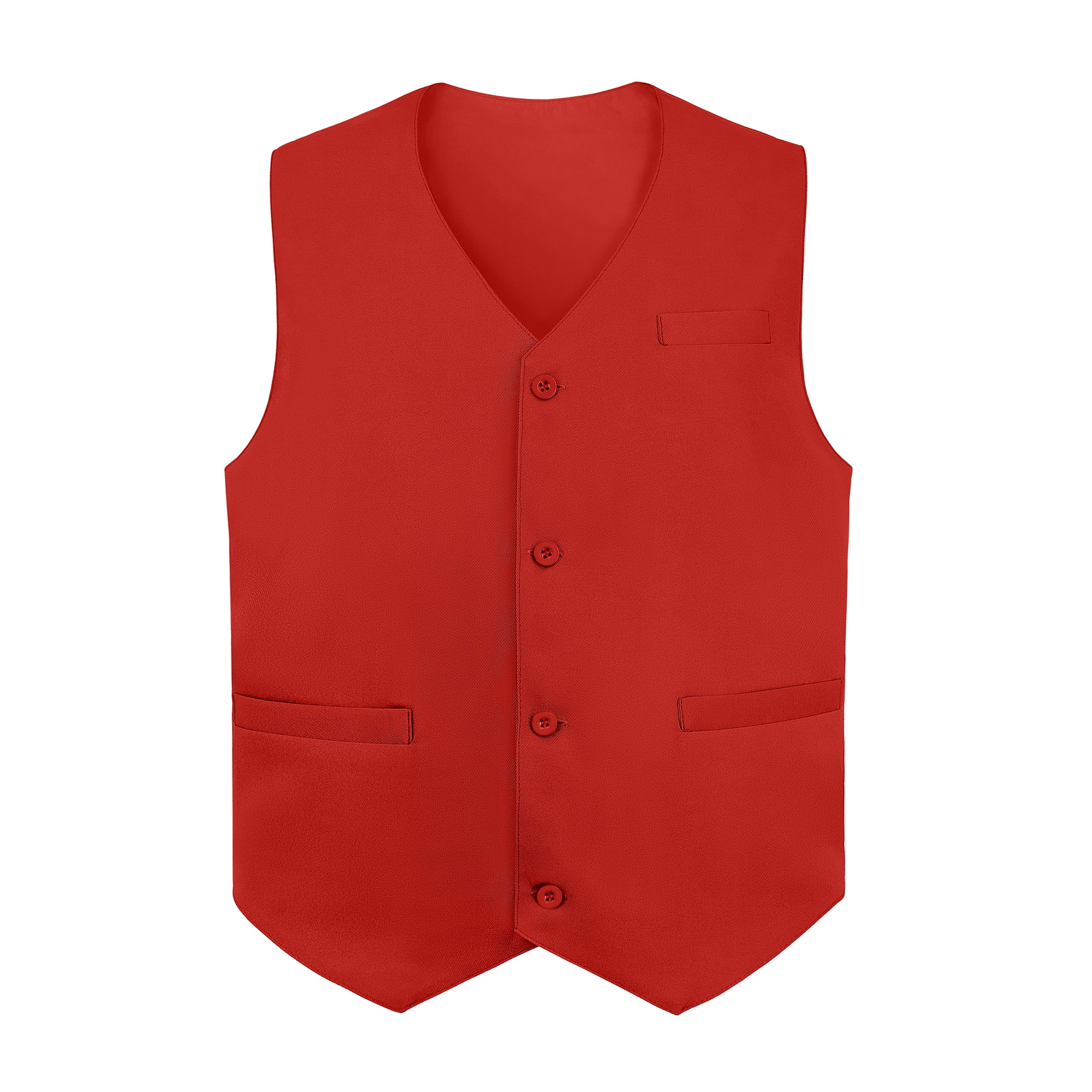 Toptie Waiter Uniform Vest Unisex Button Red US Size M - Walmart.com