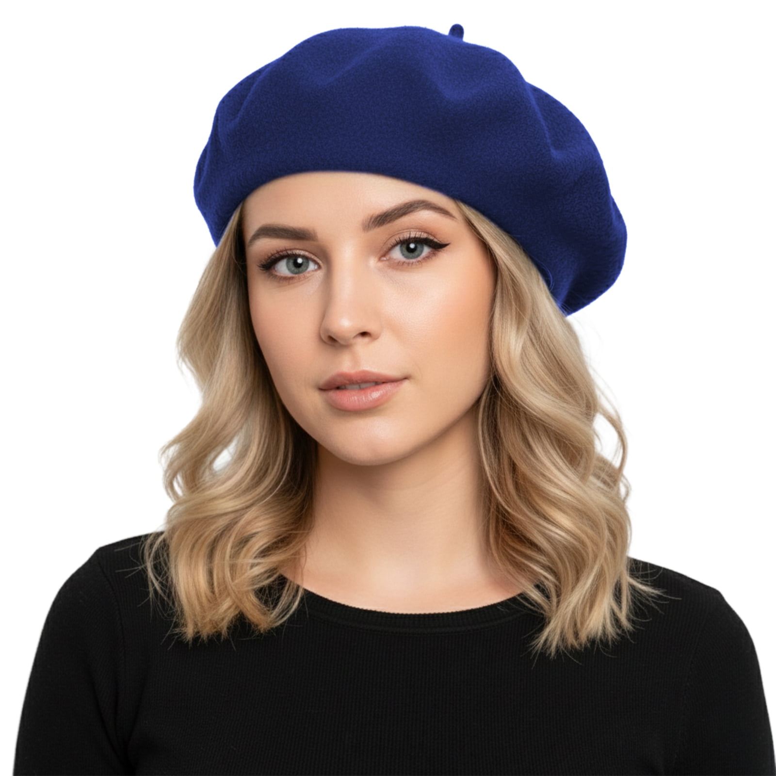 Toptie Women Classic French Style Beret Artist Basque Beanie Hat-Navy ...