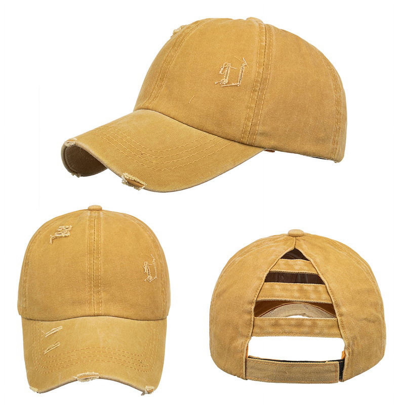 Toptie Women's Distressed Washed Cotton Messy High Bun Ponytail ...