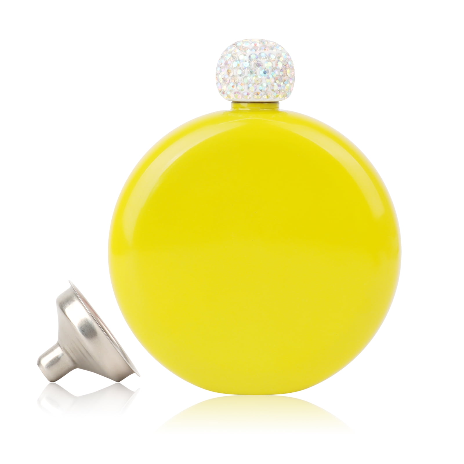 Toptie Yellow Flask for women, 5OZ Cute Drinking Bride Flask, Stainless ...