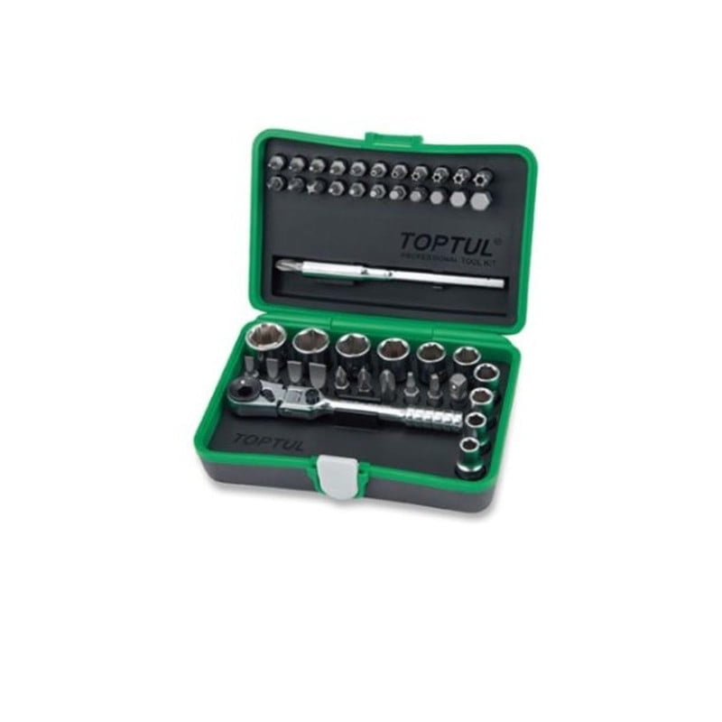 Toptul Metal 45Pcs 1/4" Dr. Mini Ratchet Socket & Bit Set - Walmart.com