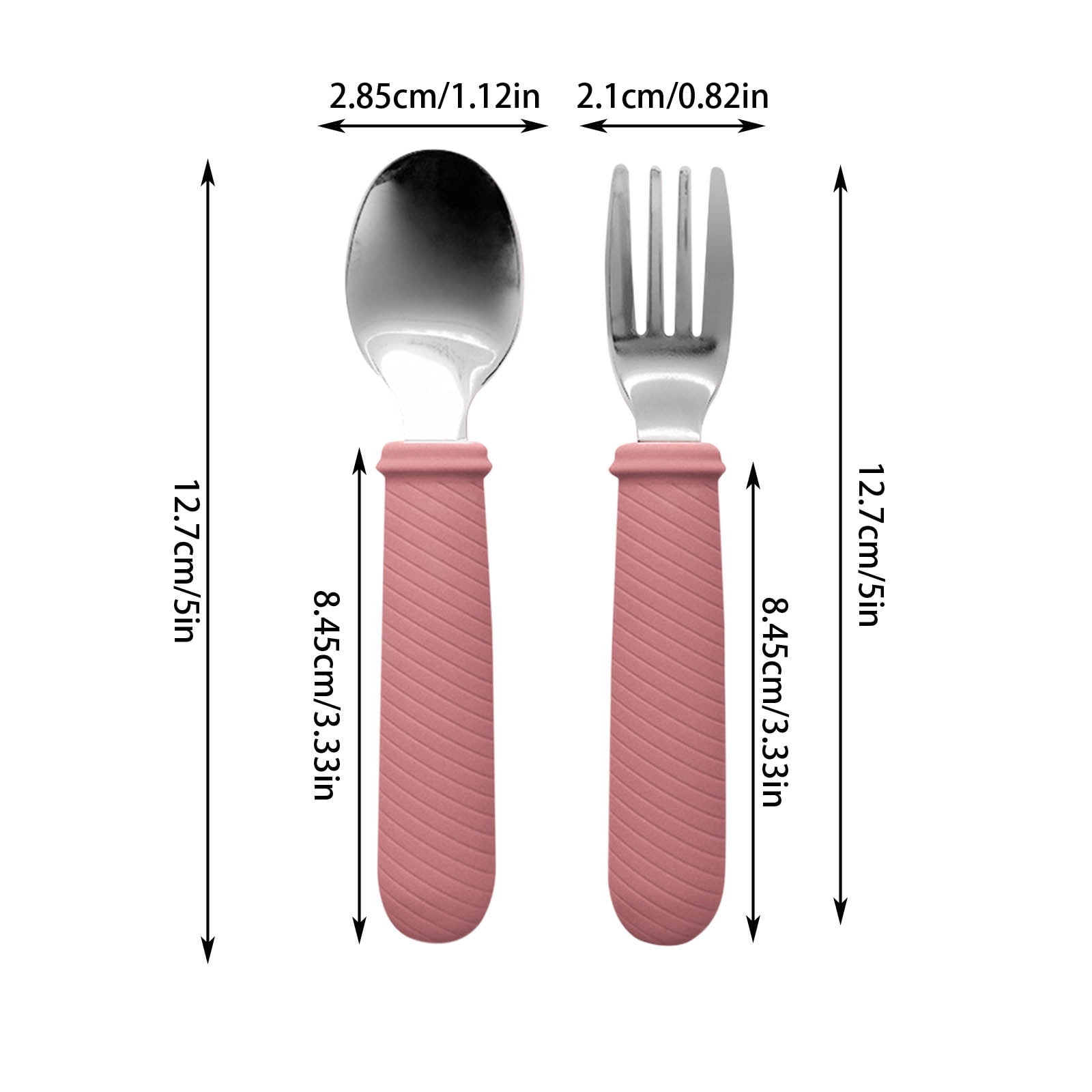 Topukaiba 2 Pcs Children Safe Fork And Spoons Baby Utensils Kids ...