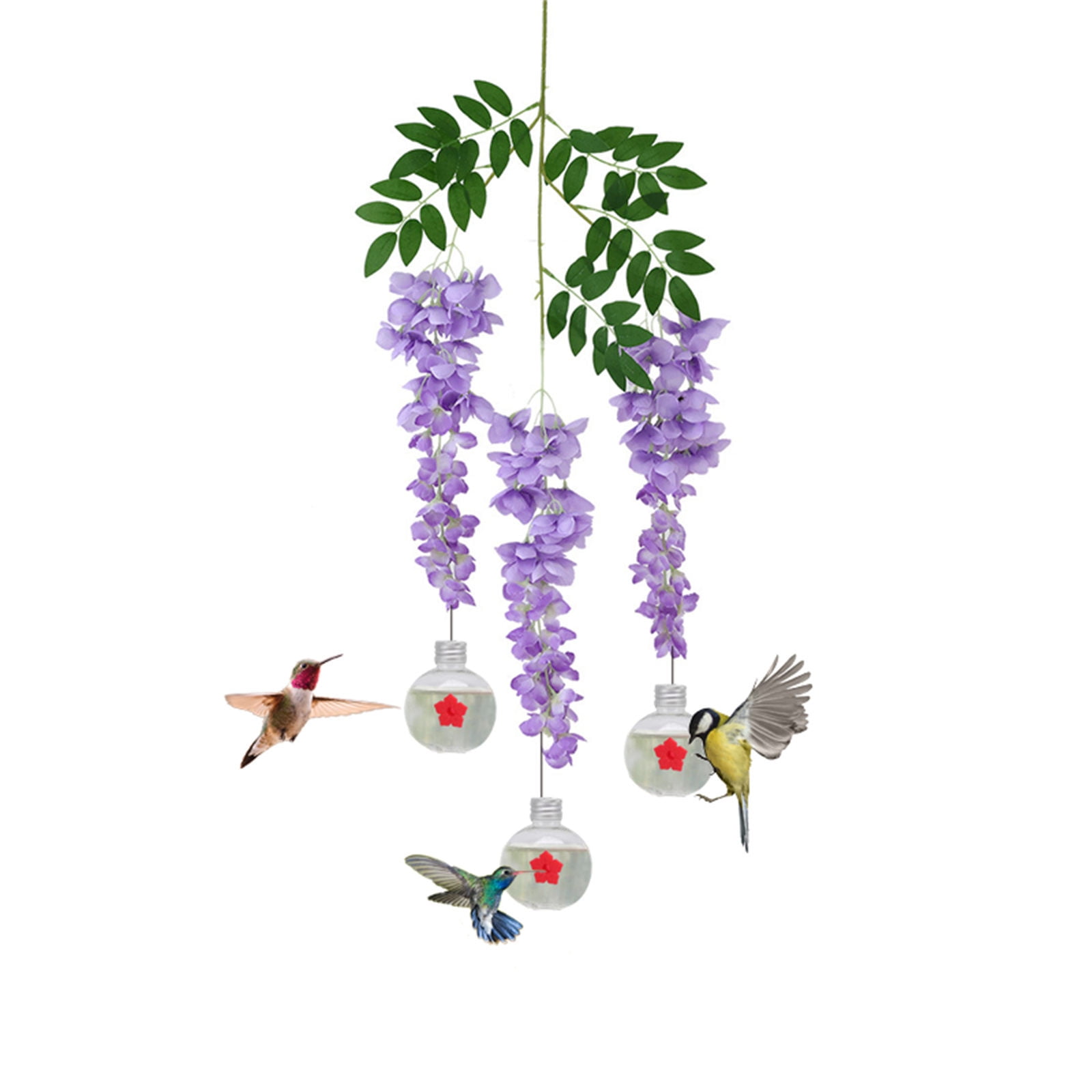 Topukaiba Faux Wisteria Flower Wisteria Long Branch Bird Feeder Purple ...