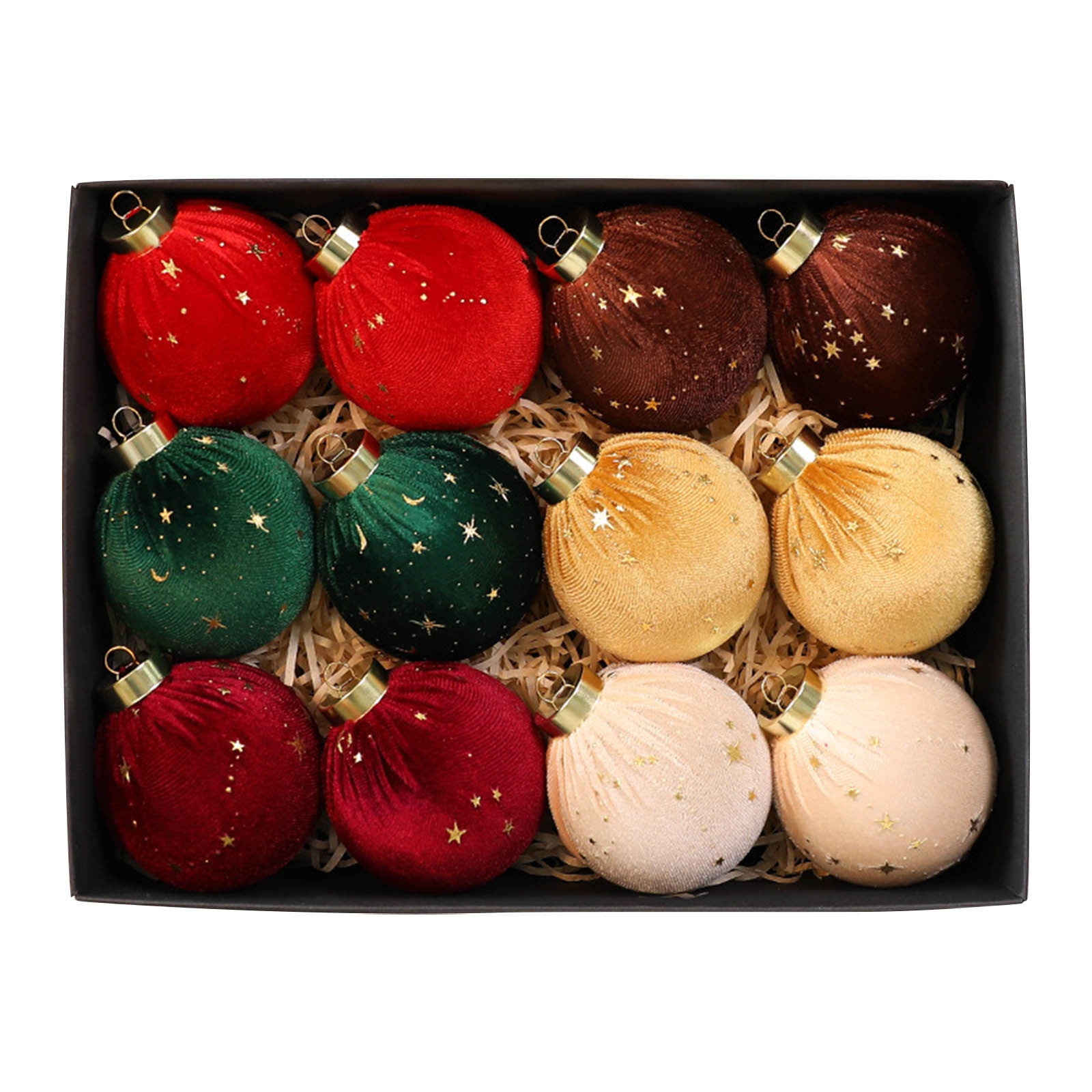 Topukaiba 12 Pcs Cloth Christmas Ball Decorative Pendant Christmas ...