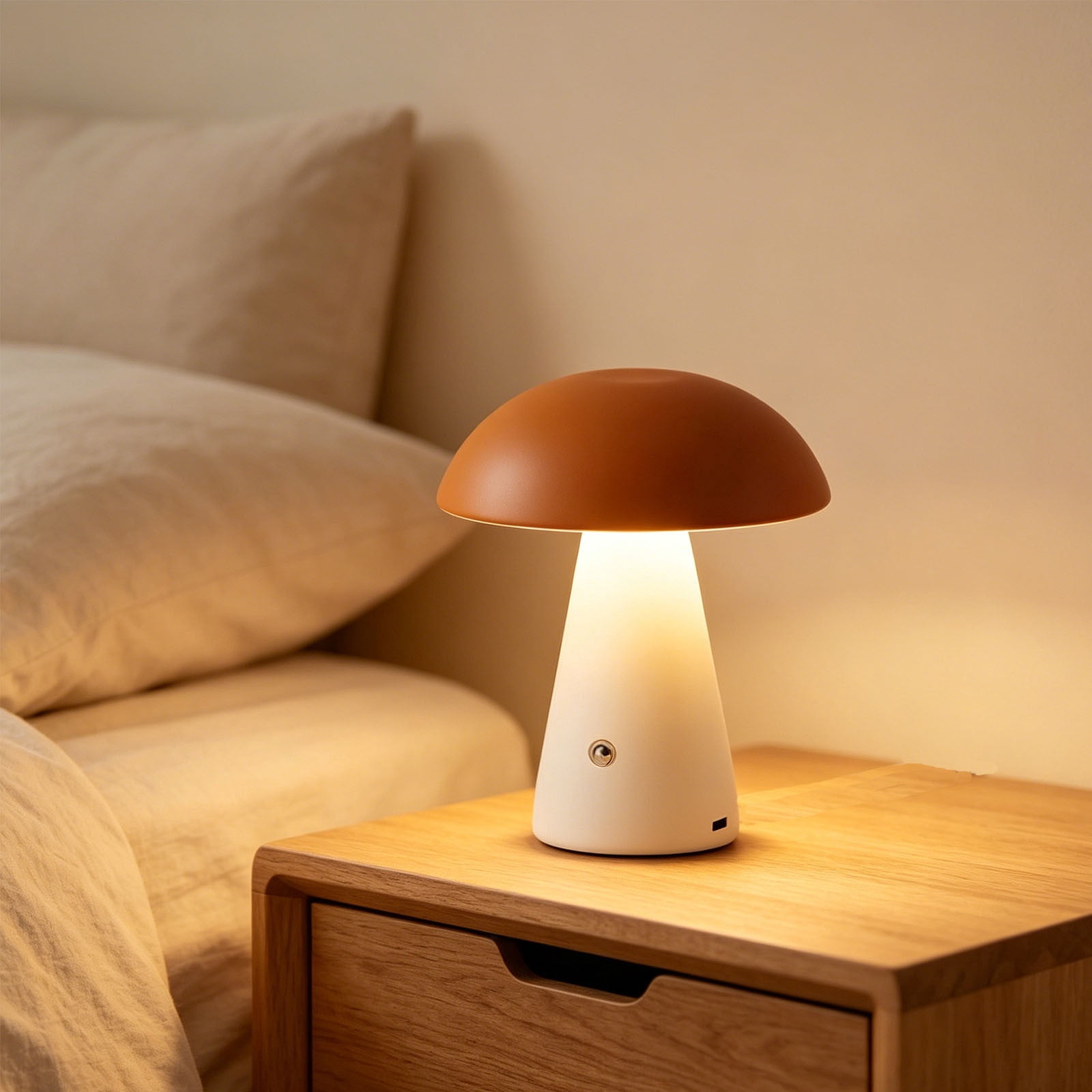 Topukaiba Mushroom Lamp, Rechargeable Small Bedside Lamp, Mini Mushroom ...