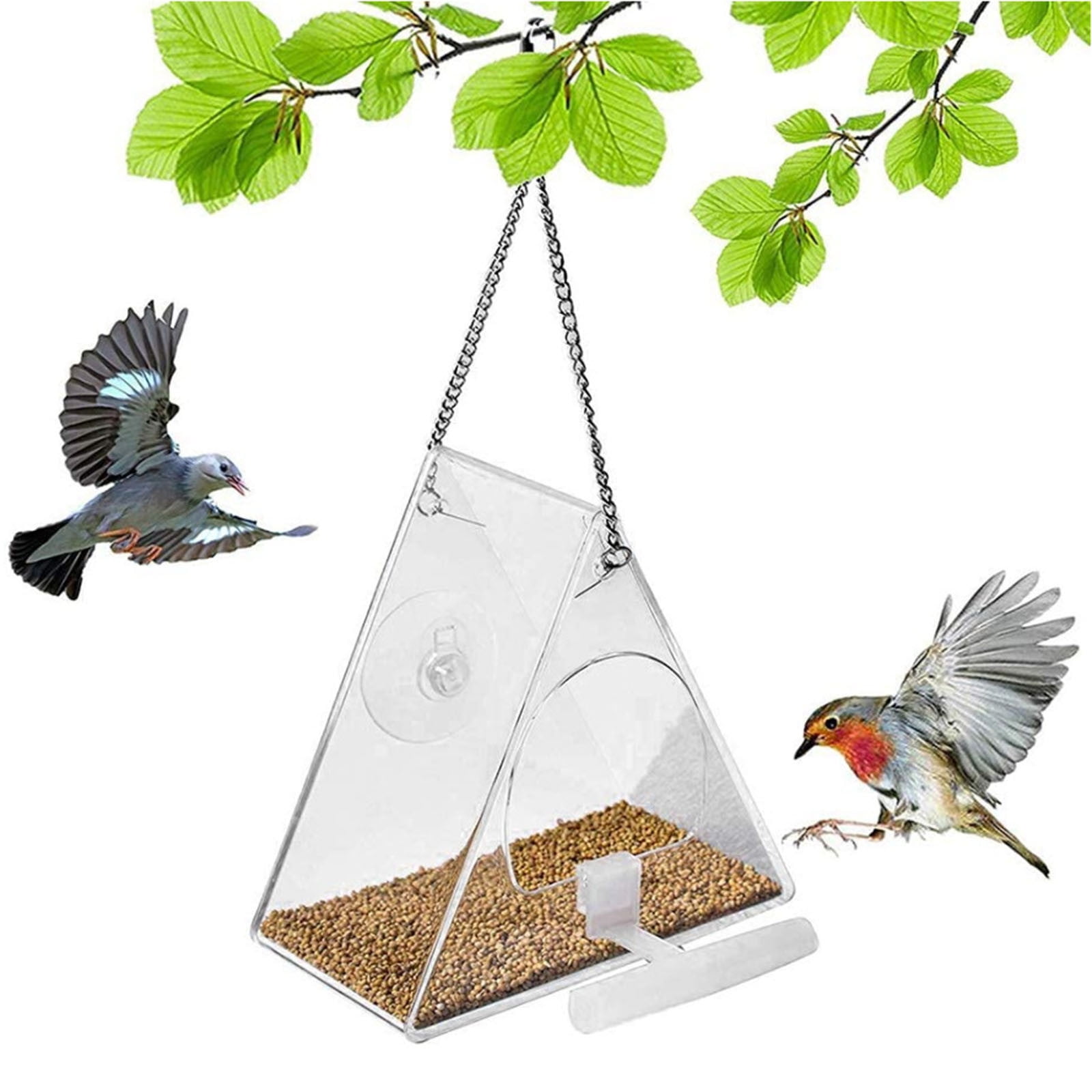 Topukaiba Outdoor Bird Feeder Outdoor Acrylic Windbreak Bird Feeder ...