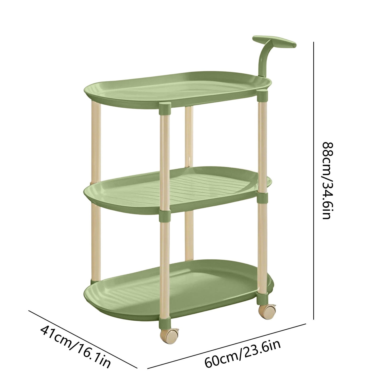 Topukaiba Rolling Side Table With Wheels Cream Mobile End Table-Bedroom ...