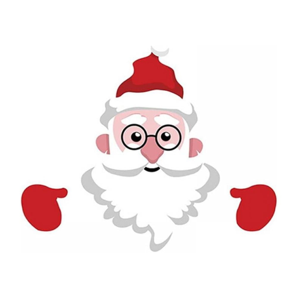 Topumt Christmas Santa Claus Fence Peeker Decoration, Reindeer Peeking ...